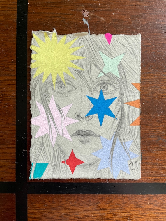 Original Art Star Face - Etsy