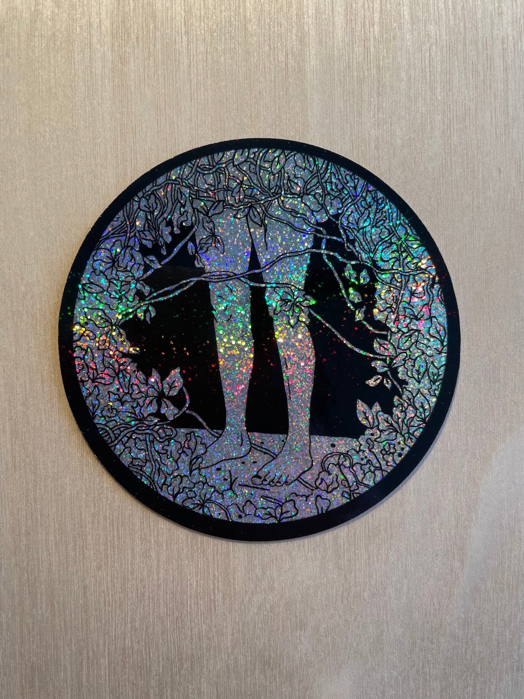 Holo Glitter Sticker "hideout" - Etsy