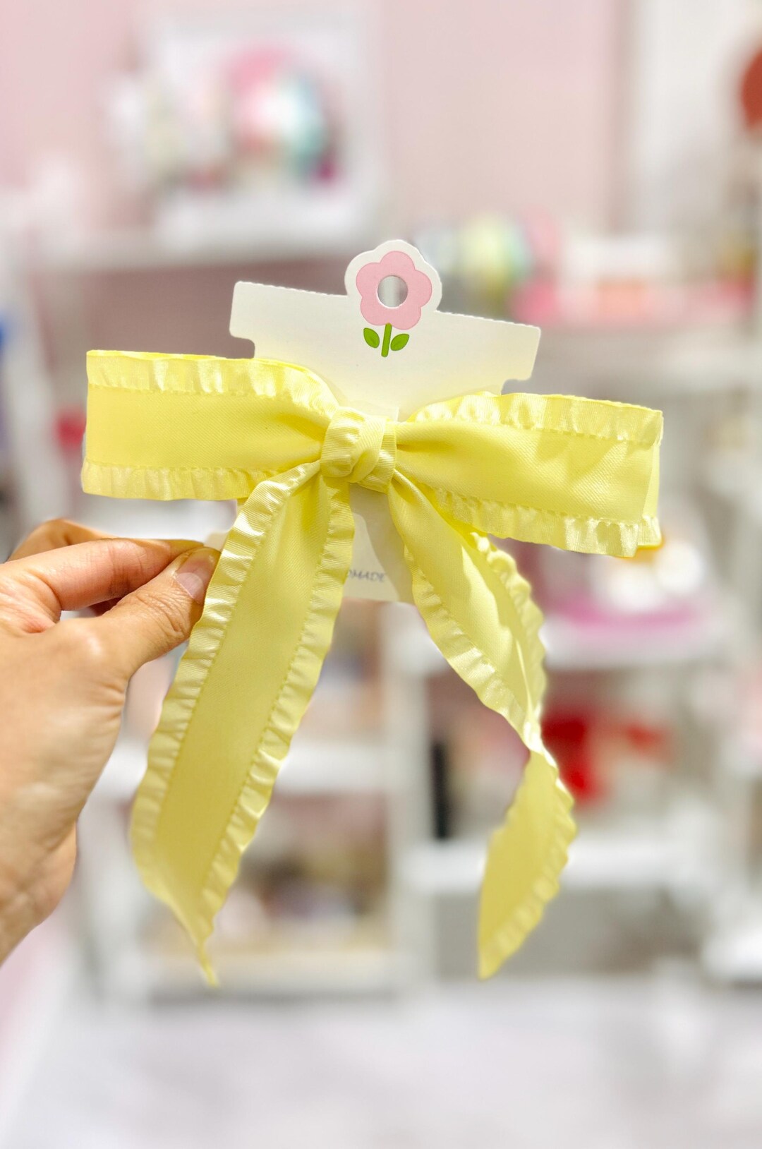 Yellow Long Tail Bow, Double Bow Clip, Hair Bow Clip, Kids Hair Clips ...