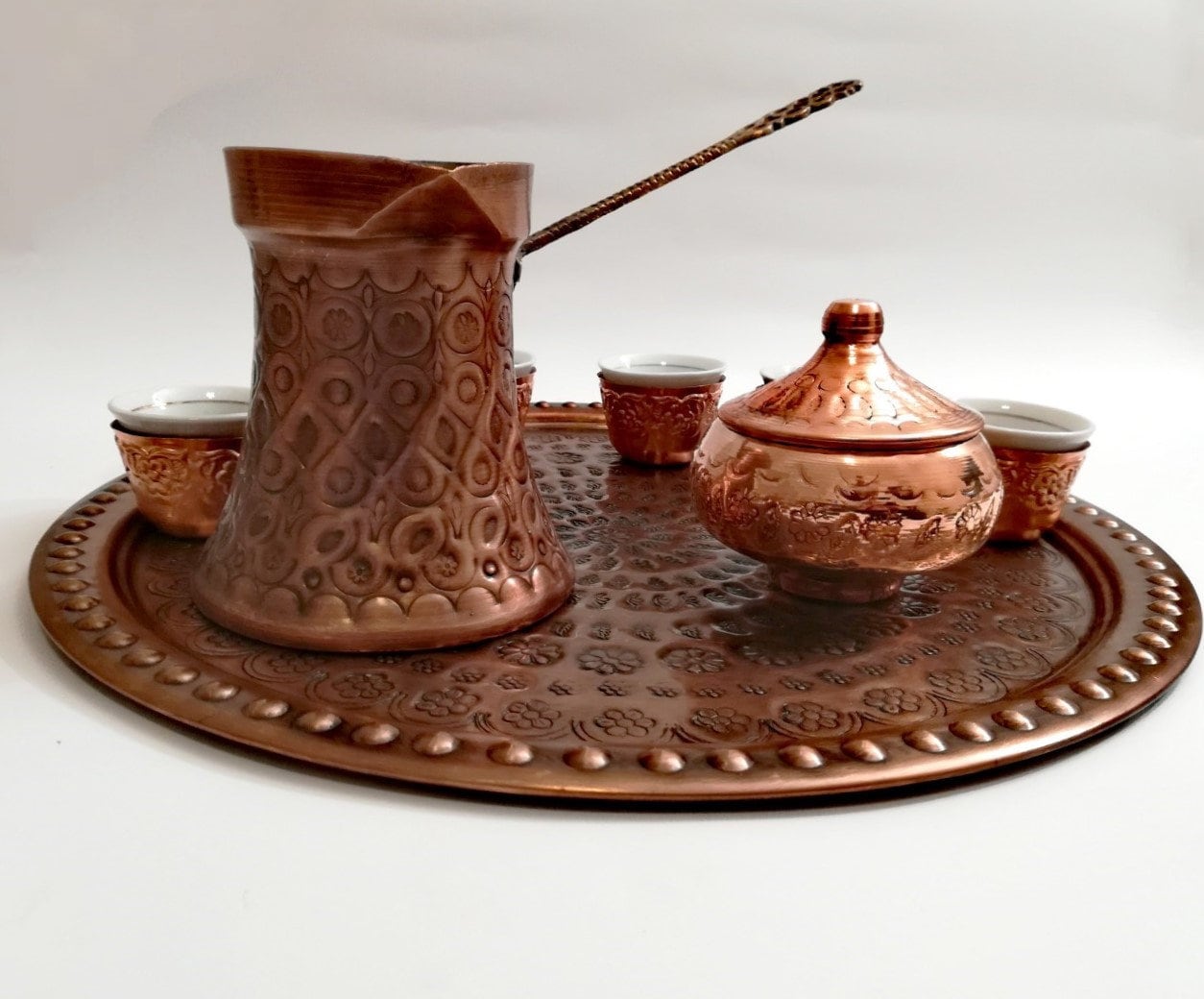 Handmade Authentic Copper Bosnian coffee set for 6 people | Etsy