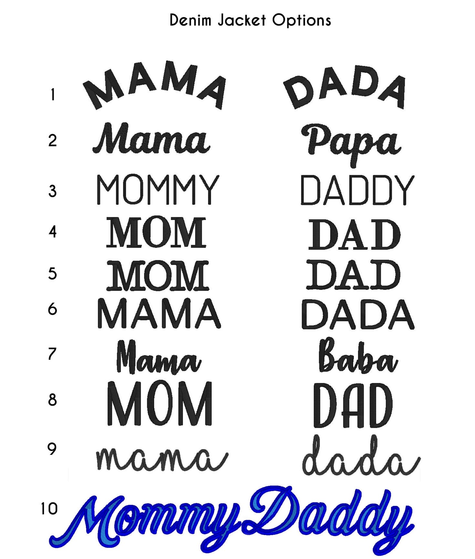 Mom Dad Embroidered Denim Jean Jacket Family Matching - Etsy