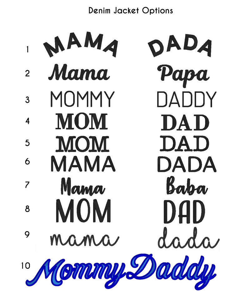 Mom Dad Embroidered Denim Jean Jacket Family Matching - Etsy