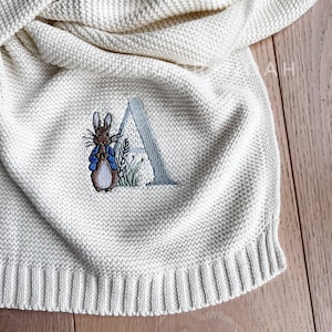 Personalized Knit Baby Blanket, Hospital Newborn Baby Shower Gift ...