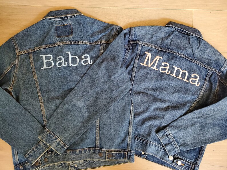 Mom Dad Embroidered Denim Jean Jacket Family Matching | Etsy