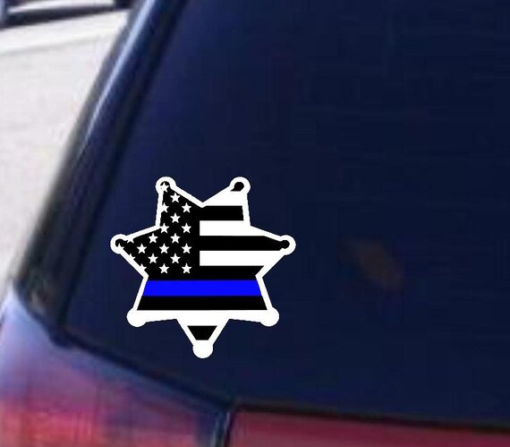 7 point officer Decal Car decal Thin Blue Line Correctional | Etsy