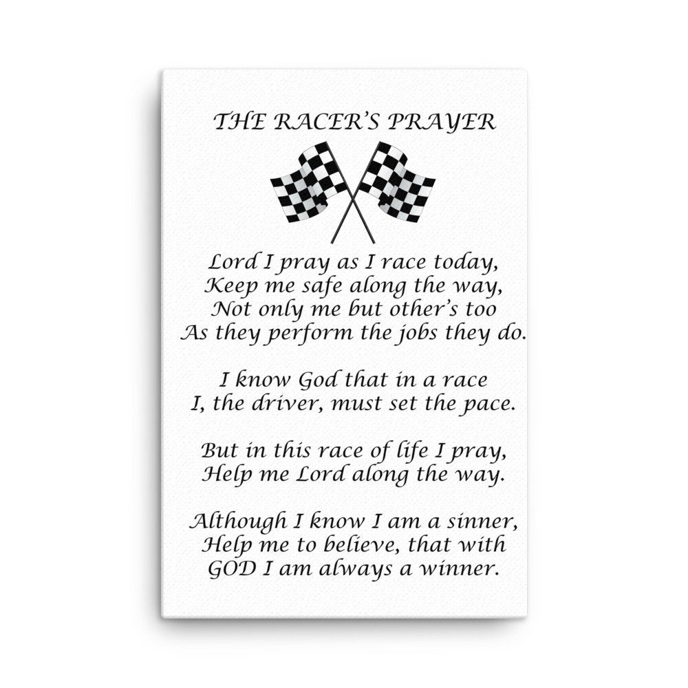 Racer's Prayer Canvas Print - Etsy