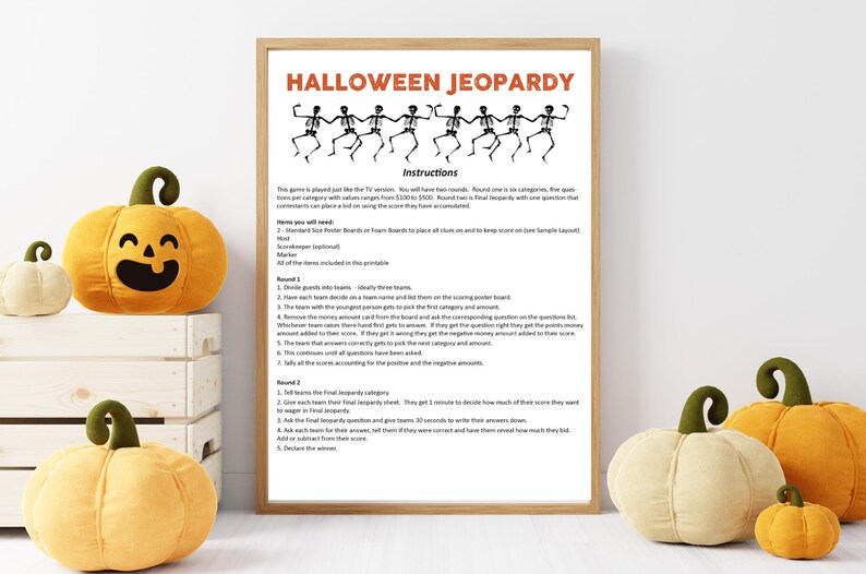 Halloween Jeopardy Game Printable – Fun Halloween Party Game for Adults ...