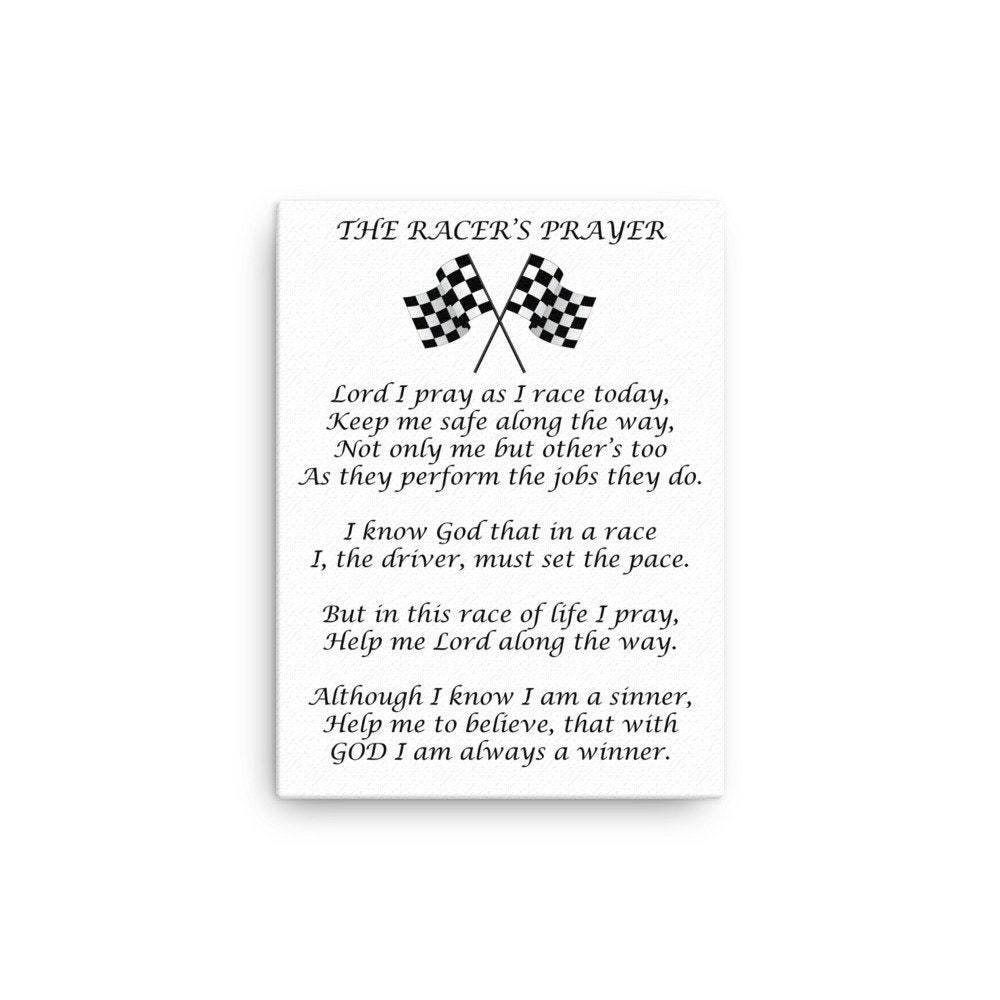 Racer's Prayer Canvas Print - Etsy