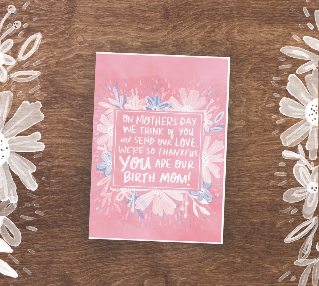 Mother's Day Greeting Card- Birth Mom - Adoption Adopted Greeting Card ...