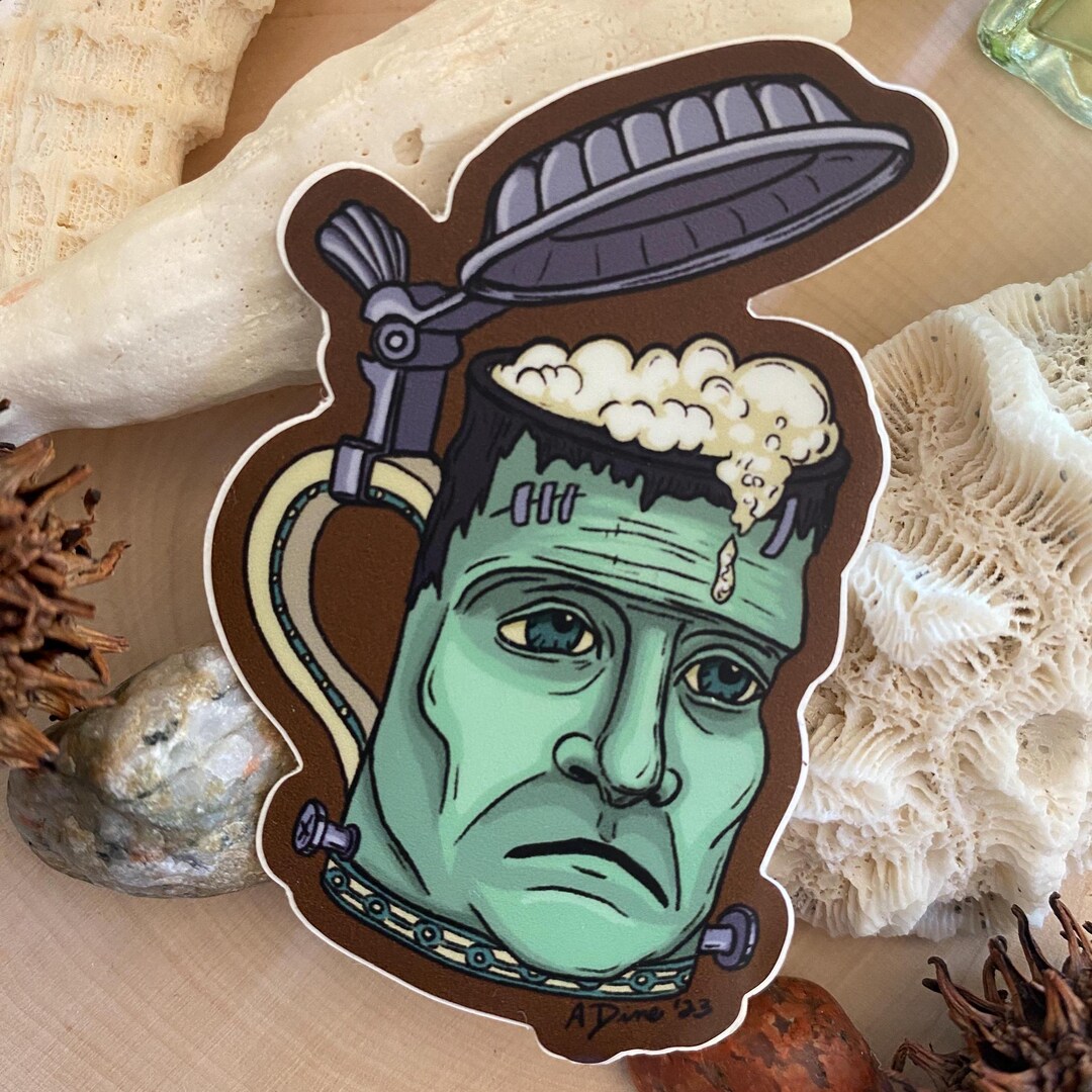Franken-stein Vinyl Sticker: Beer Stein Frankenstein Monster - Etsy