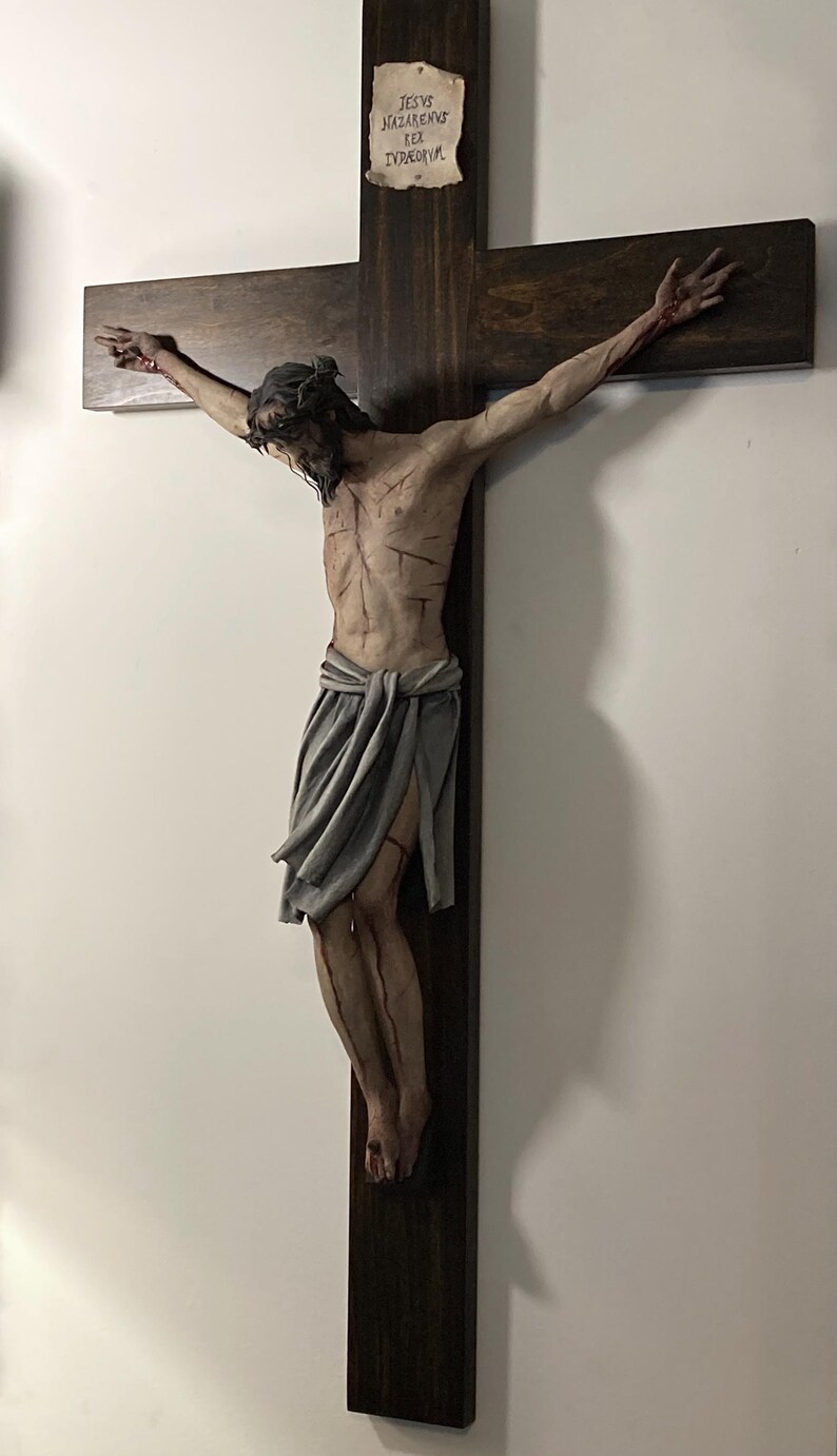 OOAK Realistic Hand-sculpted Extra Large Antique Style Crucifix for ...