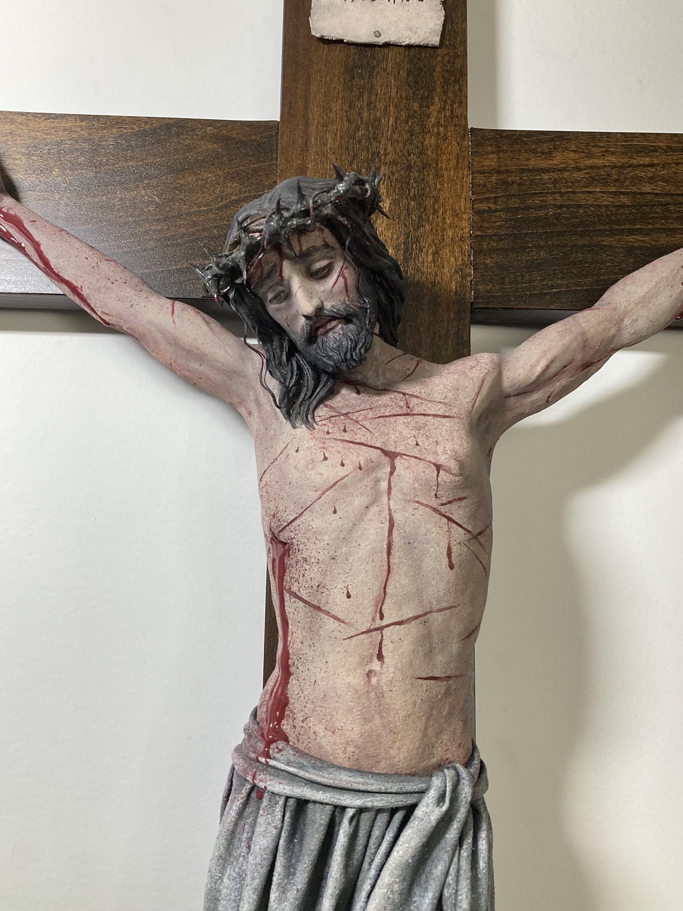 OOAK Realistic Hand-sculpted Extra Large Antique Style Crucifix for ...