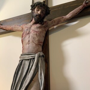 Extra Large OOAK Antique Style Realistic Wall Crucifix for Home or ...