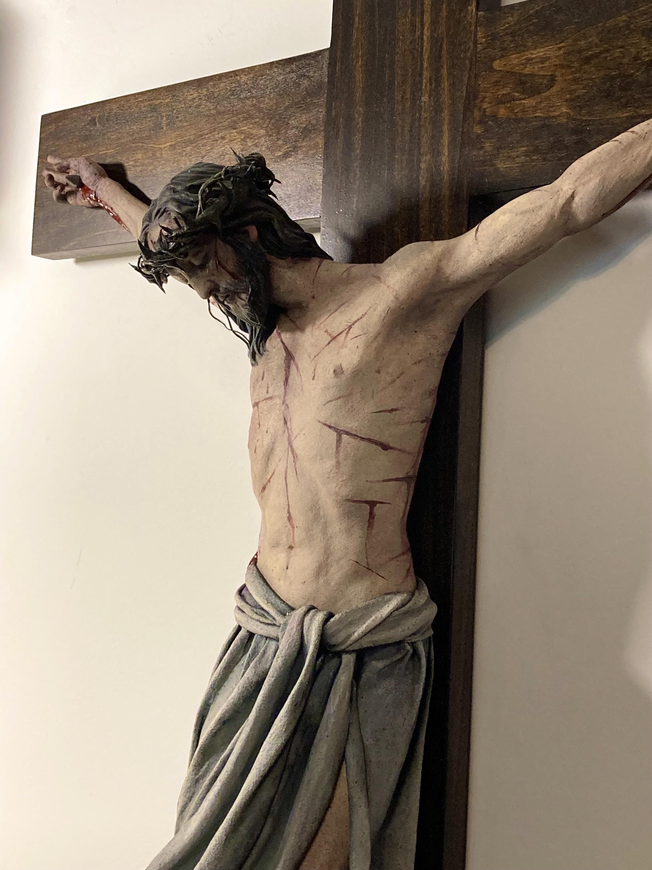 OOAK Realistic Hand-sculpted Extra Large Antique Style Crucifix for ...