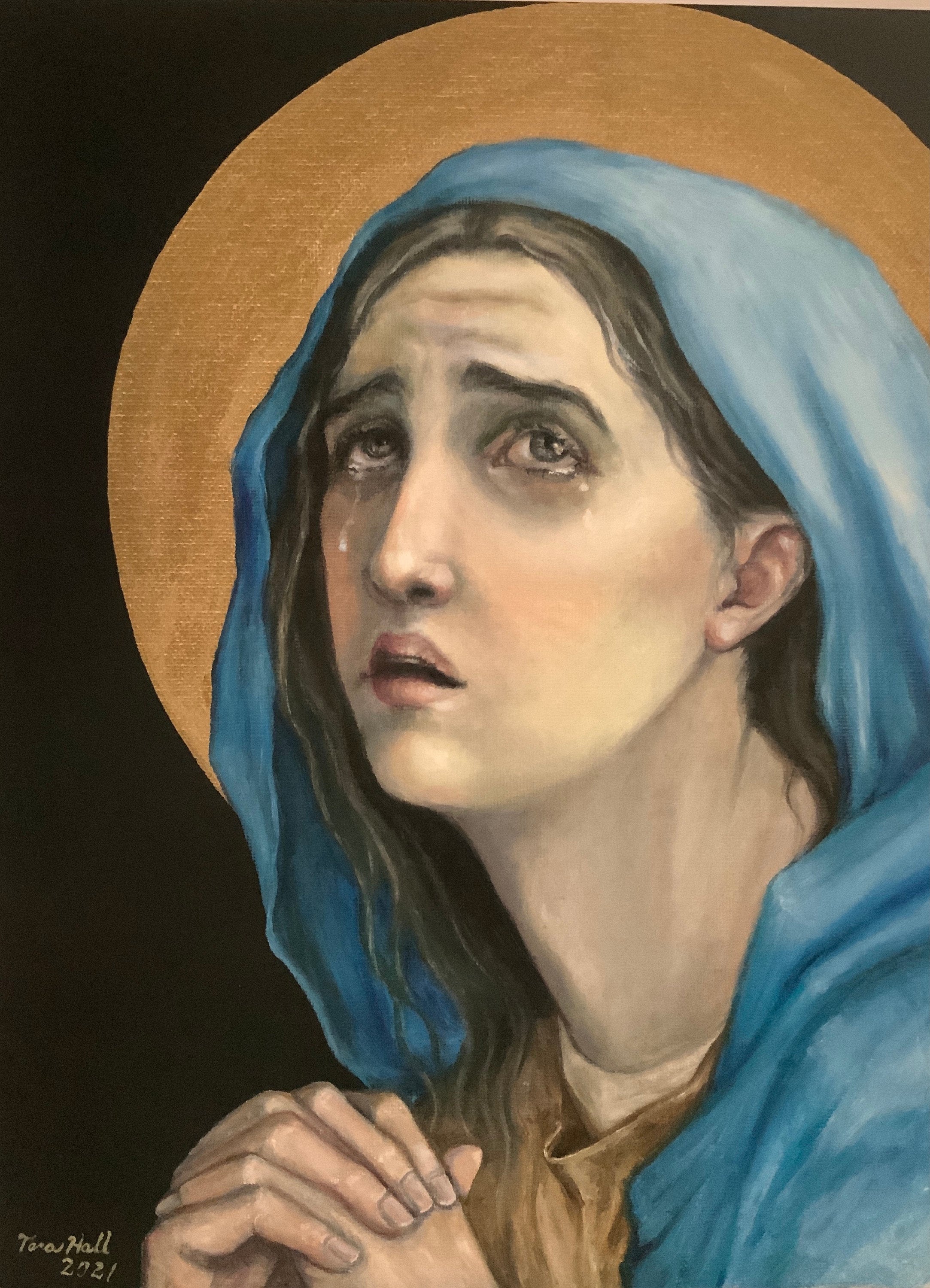 Sorrowful Virgin Mary Print - Etsy