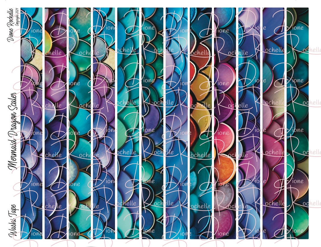Junk Journal Essentials: Rainbow Mermaid Dragon Scales Washi Tape ...