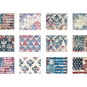 Patriotic Digital Paper Vintage Flag Scrapbook Kit Military Journal ...