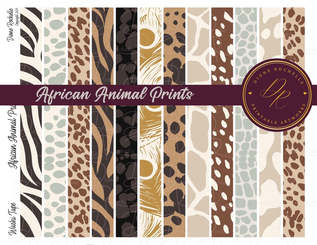 Animal Print Washi Tape: Leopard, Tiger, Zebra (digital Download) - Etsy