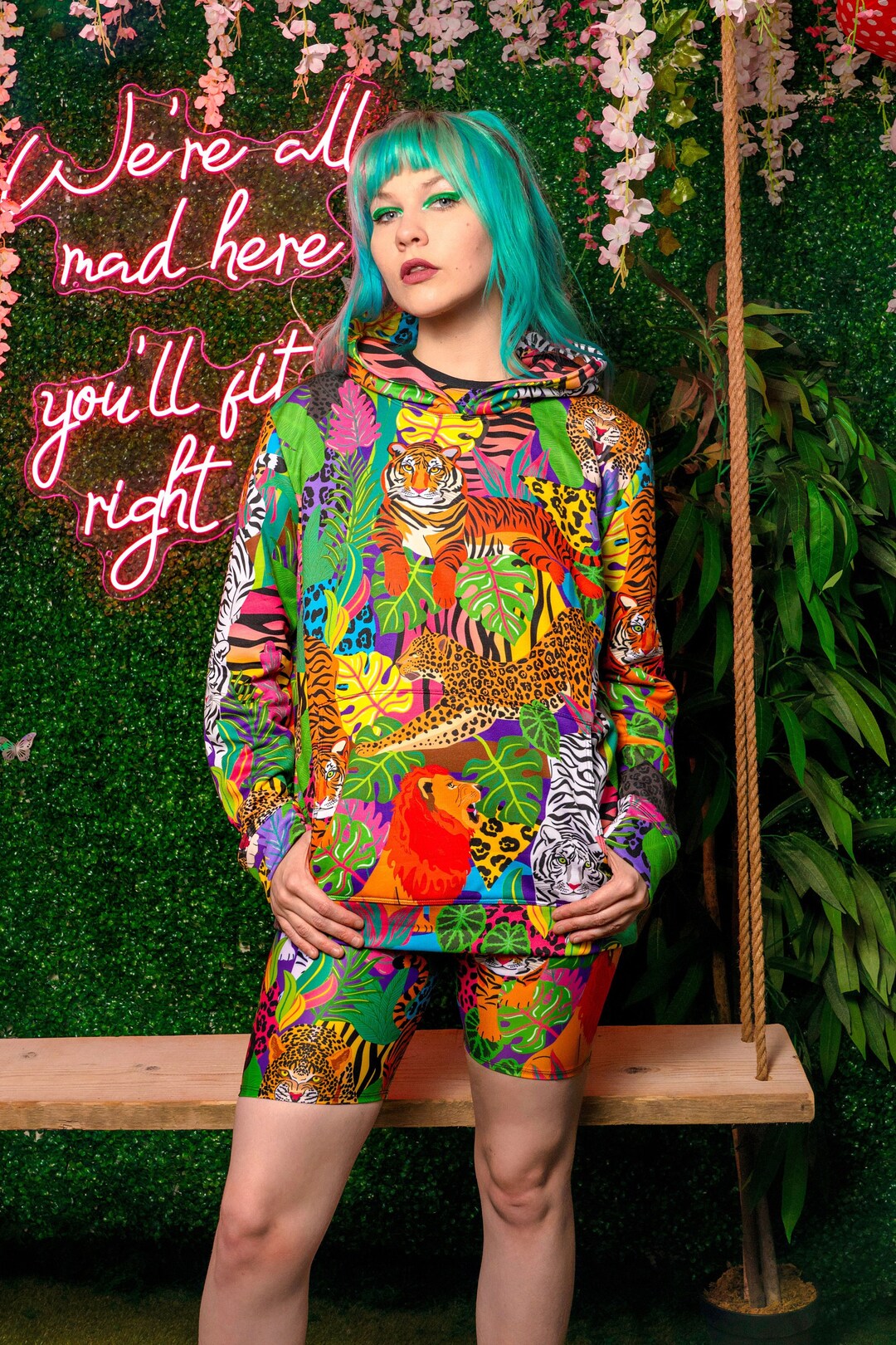 Feline Fierce Hoodie - Tiger, Leopard, Jungle Print. Graphic Hoodies ...