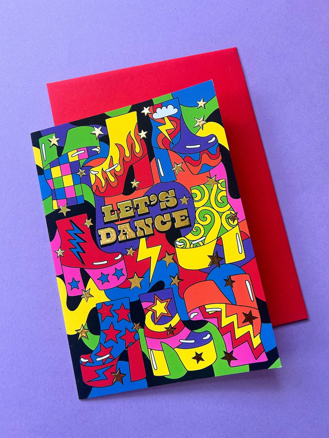 Let's Dance Greeting Card - David Bowie, Glam Rock Lover, Platform ...