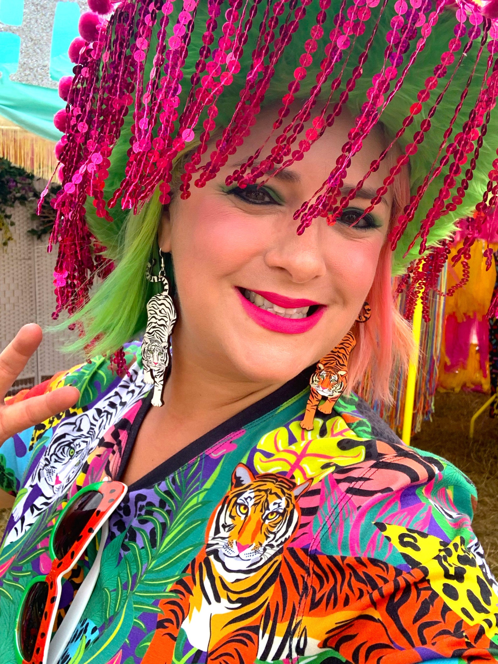 Feline Fierce Tiger Dangle Earrings - Fun Statement Jewellery ...