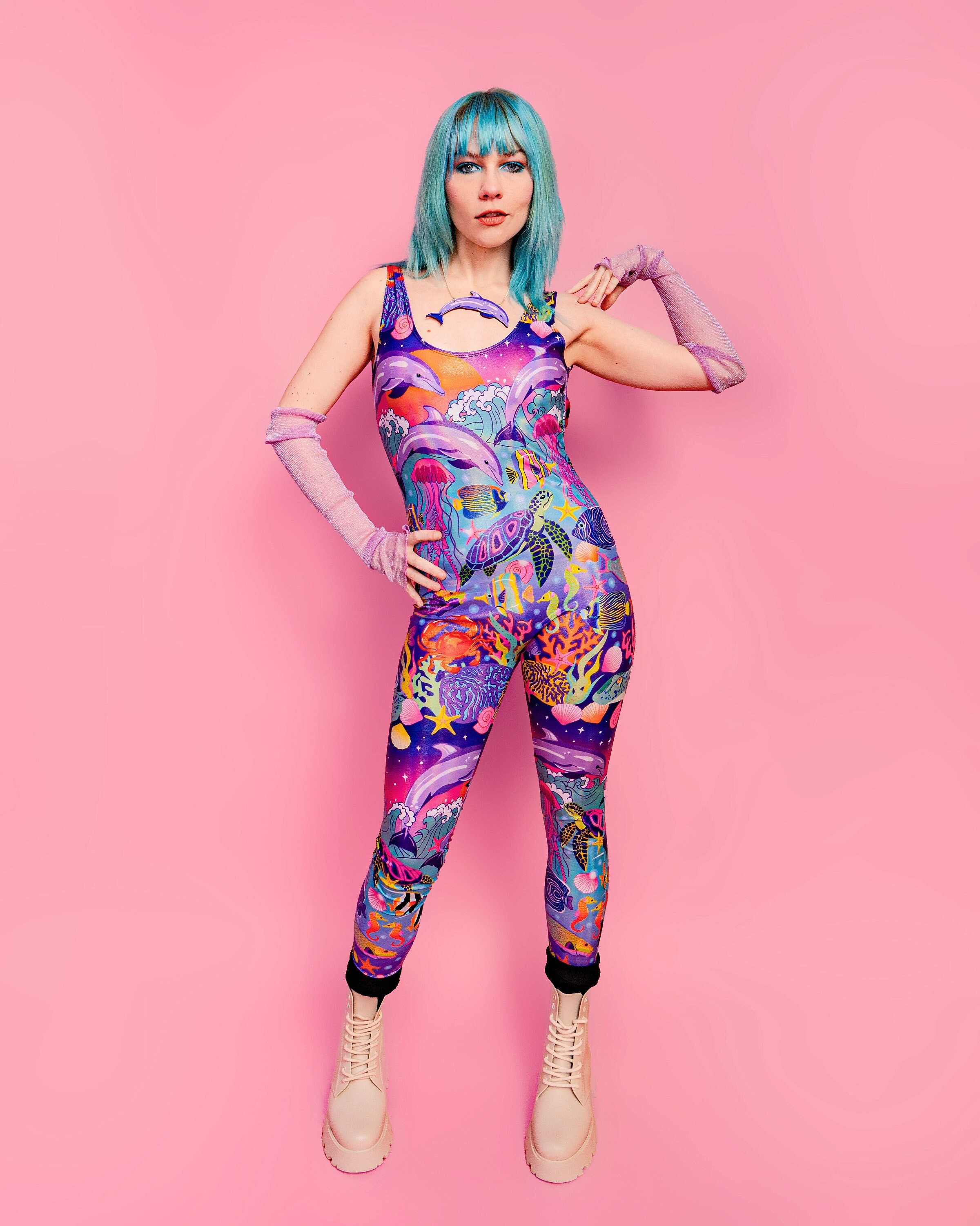 Enchantment Under the Sea Shimmer Catsuit Dolphin, Fish, Underwater ...