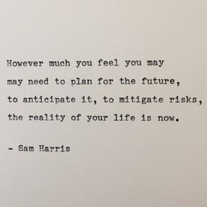 Sam Harris Quote Hand Typed on an Antique Typewriter - Etsy