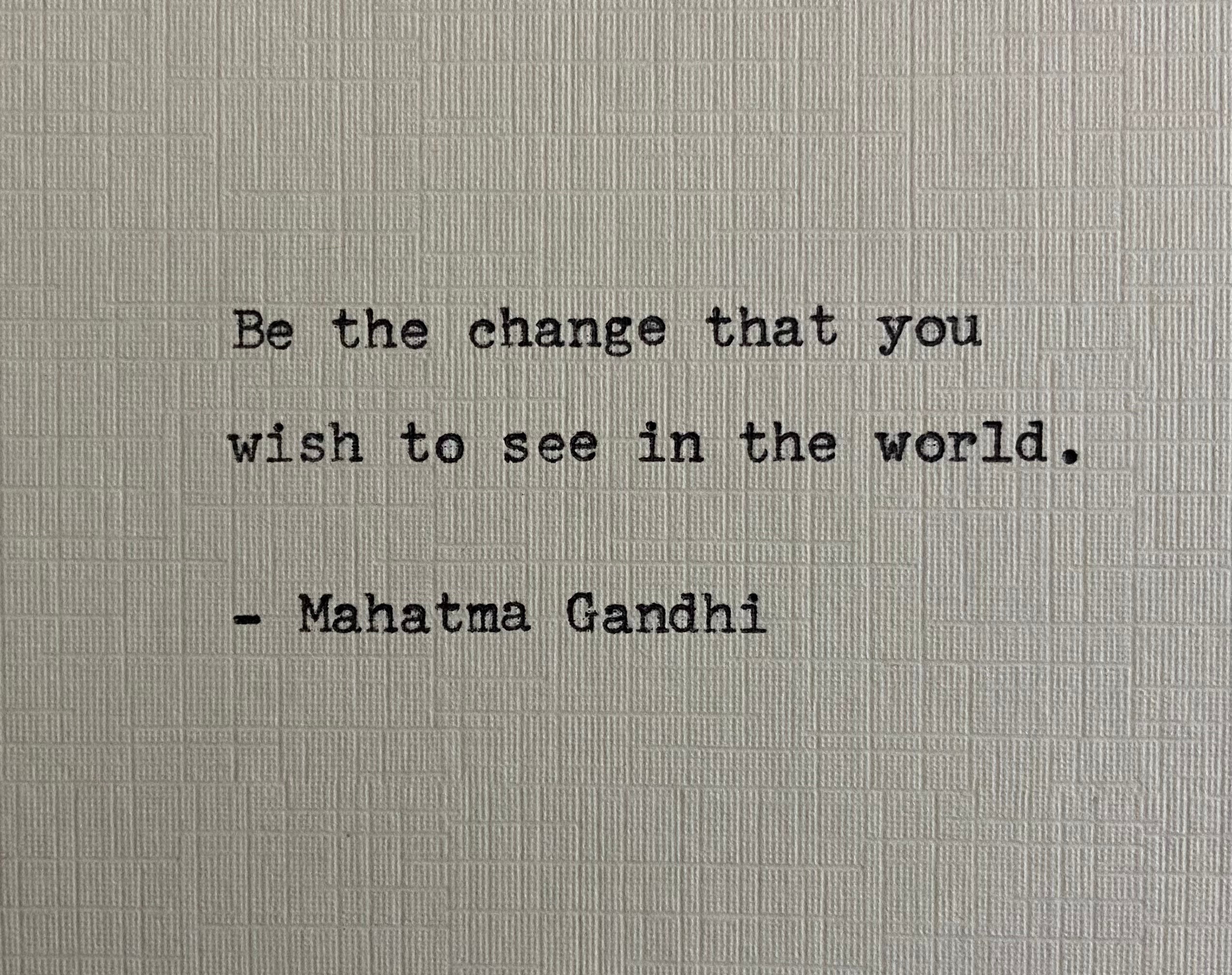 Mahatma Gandhi Quote Hand Typed on an Antique Typewriter - Etsy