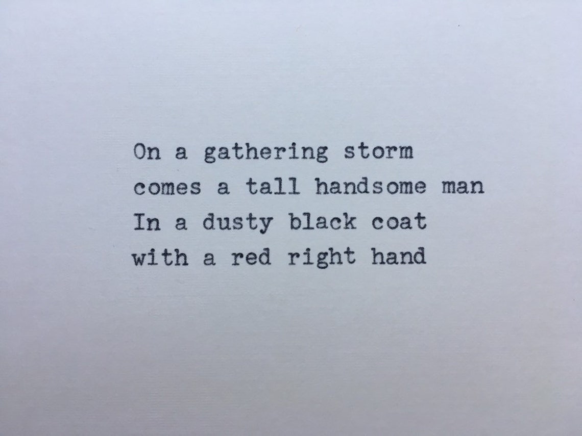 Red Right Hand Peaky Blinders Lyrics Hand Typed on an - Etsy