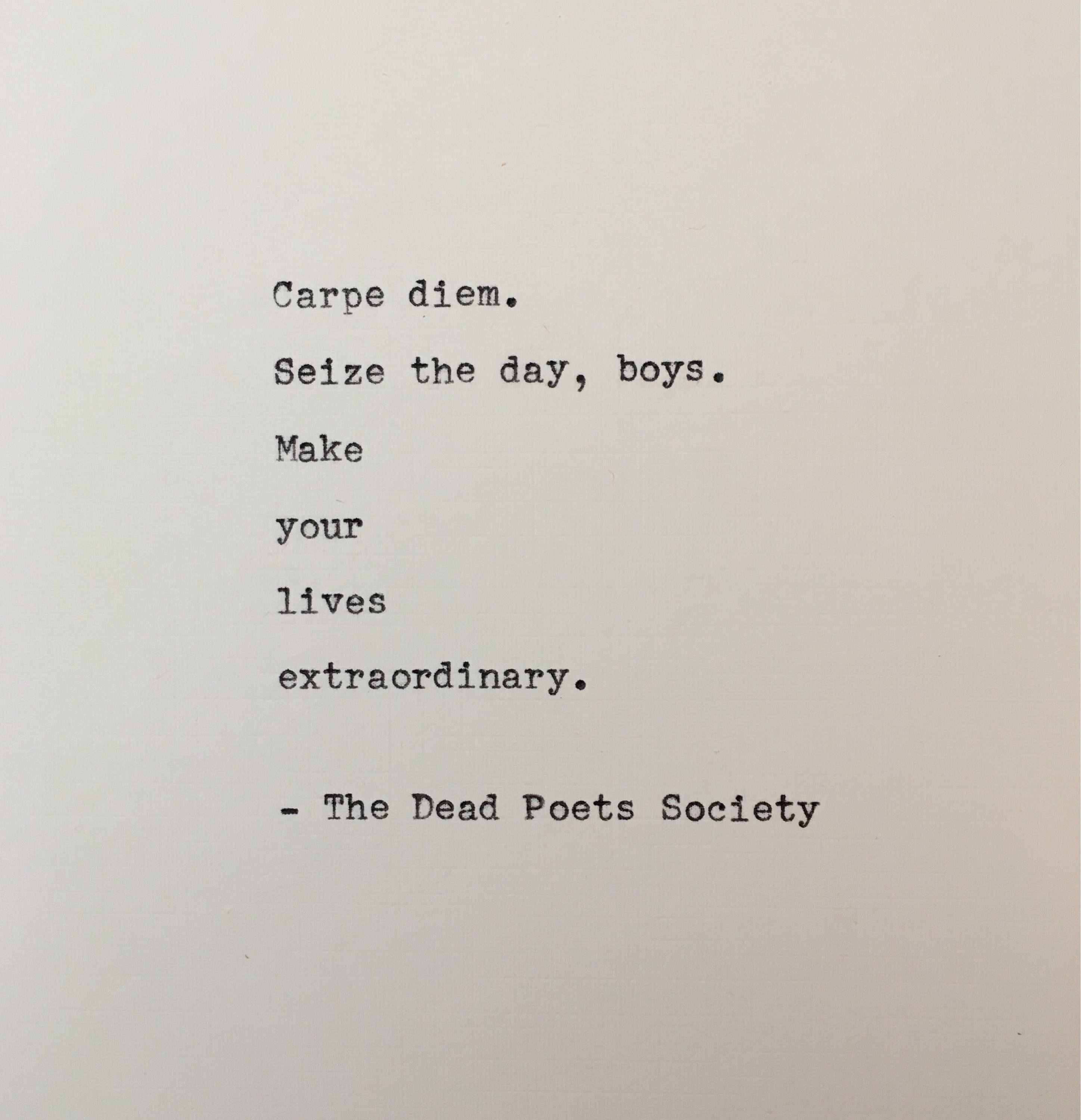 Dead Poets Society Quote Hand Typed on an Antique Typewriter - Etsy Sweden