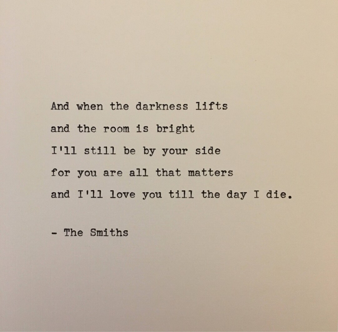 The Smiths Lyrics Hand Typed on an Antique Typewriter - Etsy
