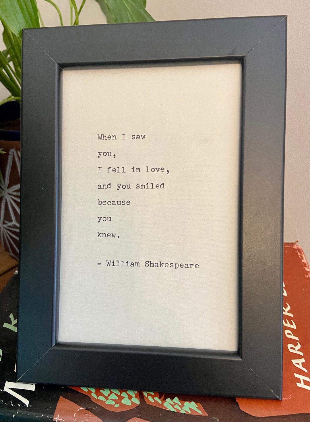 Framed William Shakespeare Quote - Black or White Frame - Hand Typed on ...