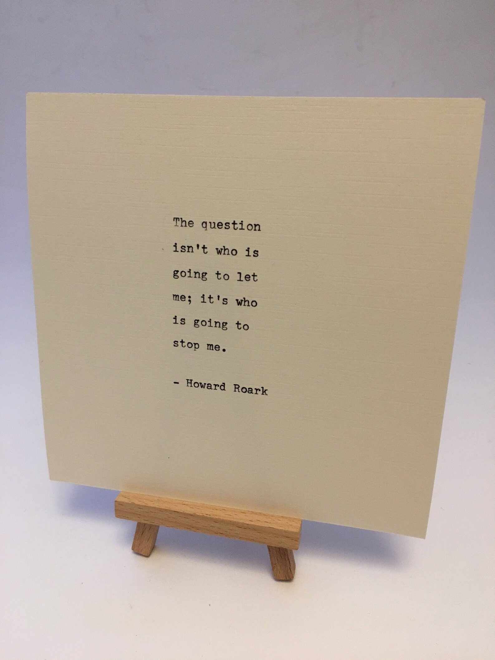 Howard Roark Quote Hand Typed on an Antique Typewriter - Etsy