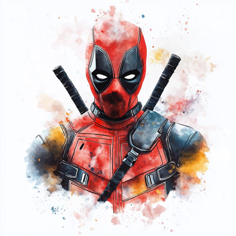 Deadpool Watercolors 4 Pack 20in by 20in 300 DPI - Etsy