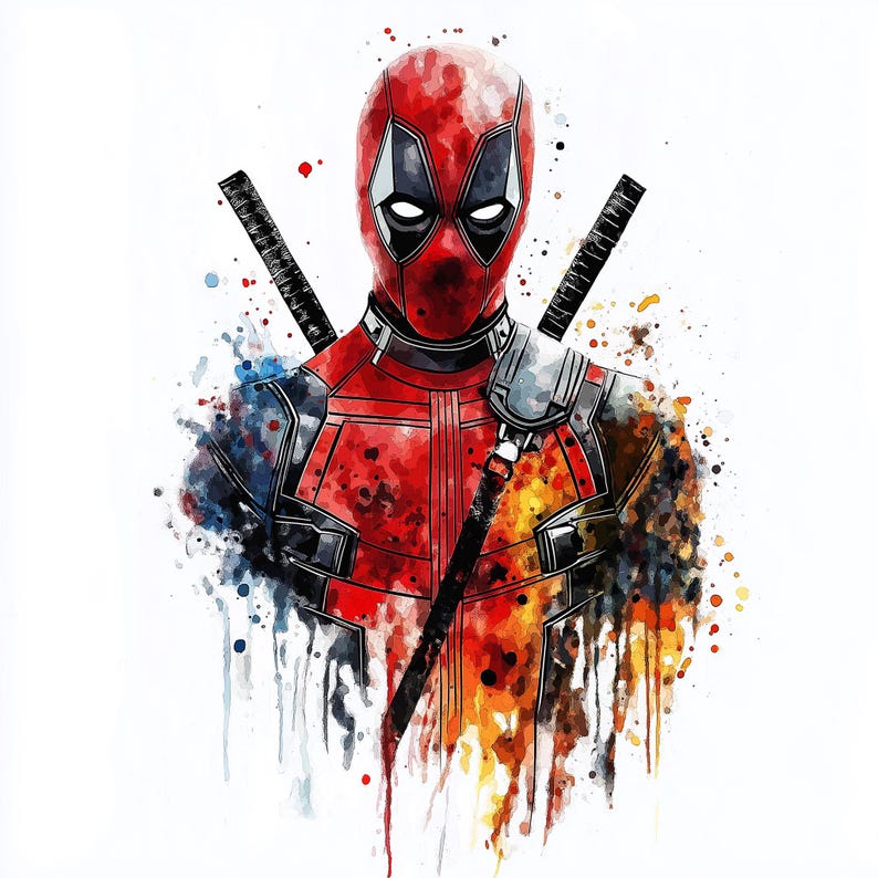Deadpool Watercolors 4 Pack 20in by 20in 300 DPI - Etsy
