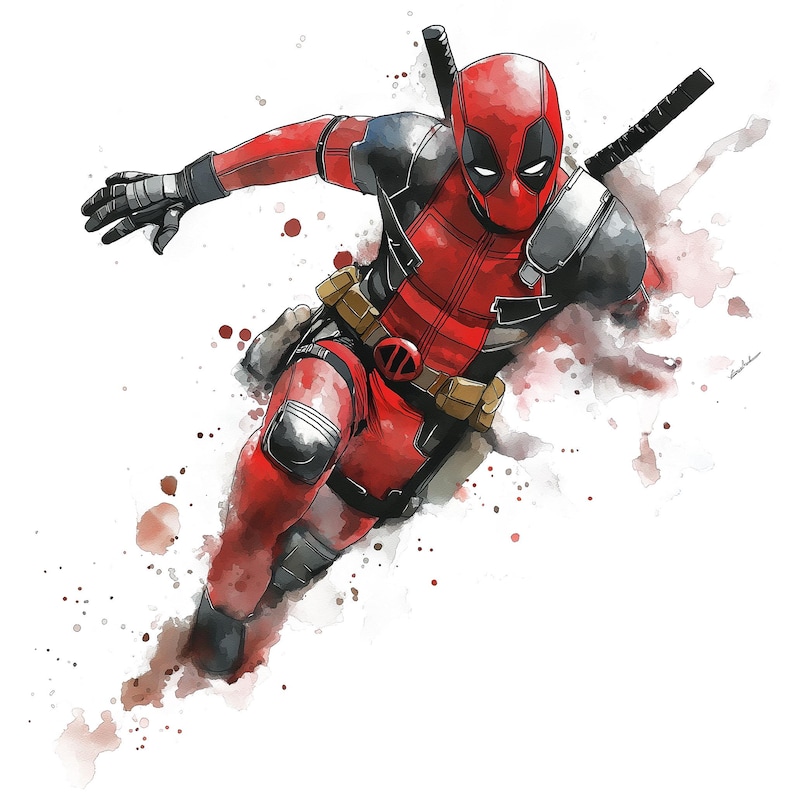 Deadpool Watercolors 4 Pack 20in by 20in 300 DPI - Etsy