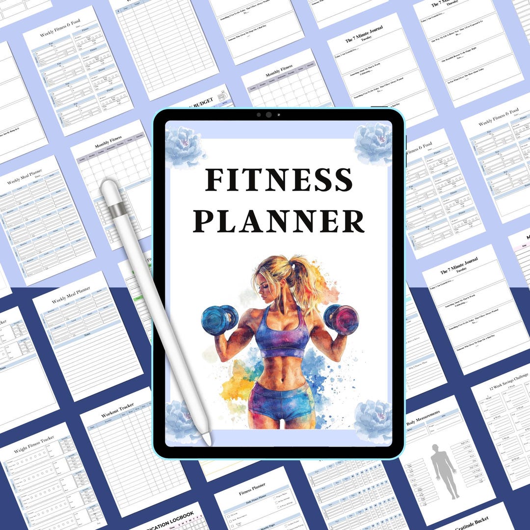 Printable Fitness Planner: Workout, Weight Loss & Wellness Tracker (PDF ...