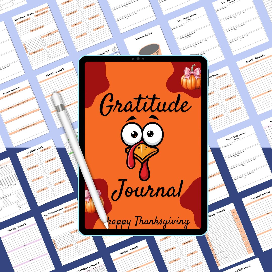 Editable Gratitude Journal for Thanksgiving Day Gratitude Notebook ...