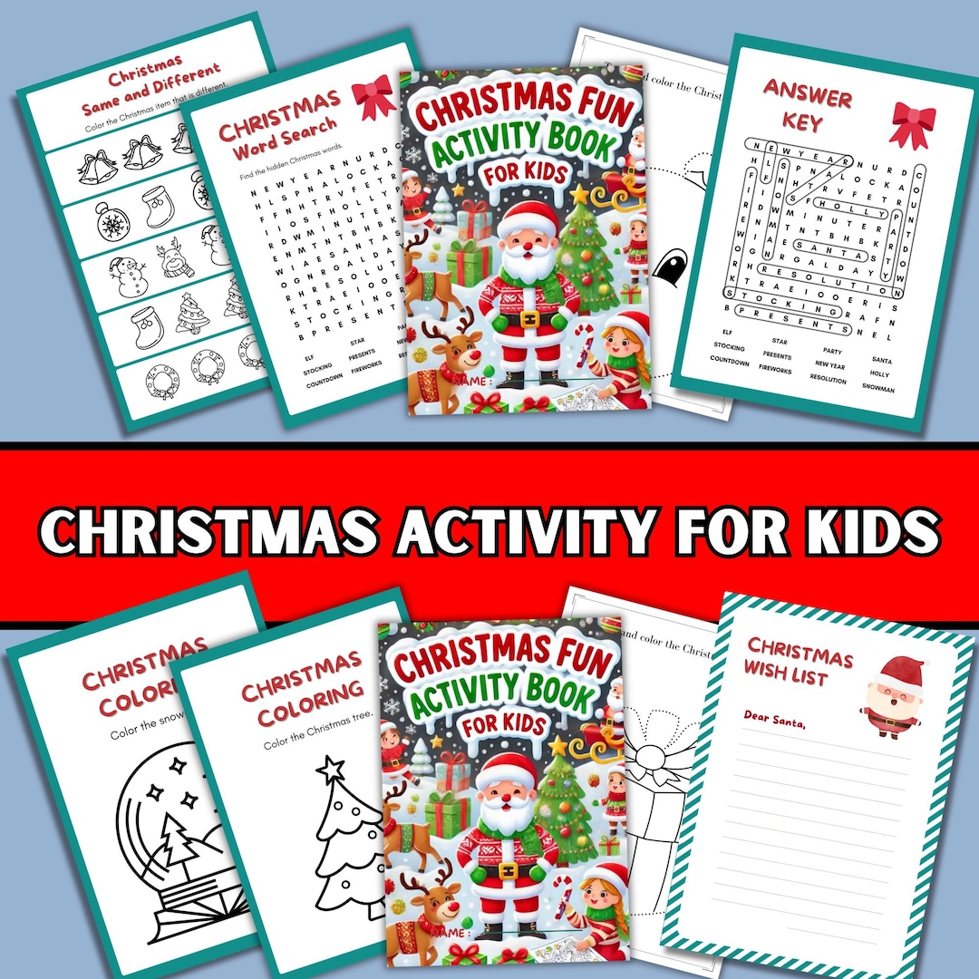 Christmas Coloring Pages, Winter Holiday Activity Book (PDF Pattern) - Etsy