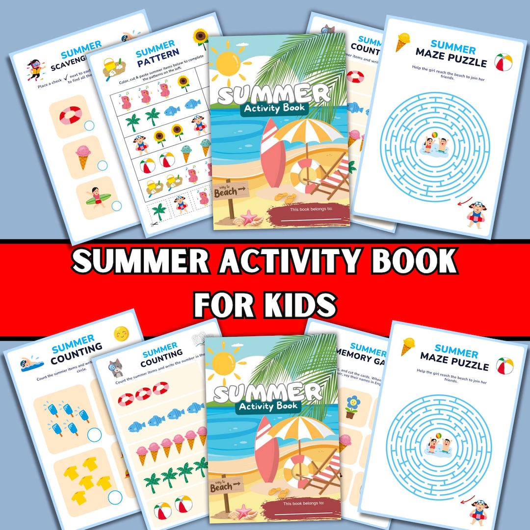 Kids Summer Activity Book, Summer Journal Pages PRINTABLE Kids Summer ...