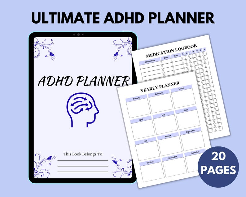 Editable ADHD Planner Bundle: Focus & Cleaning Checklists (digital ...