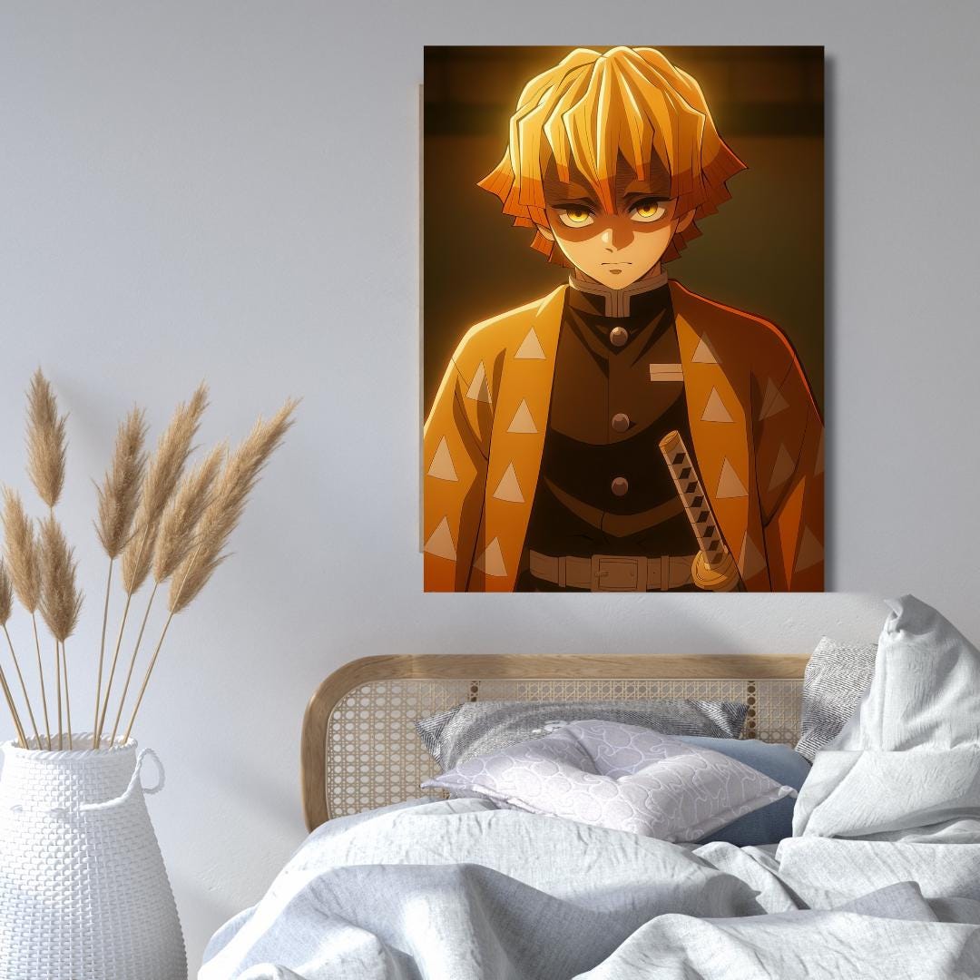 Demon Slayer Zenitsu Canvas Wall Art Print Anime Art, Demon Slayer ...