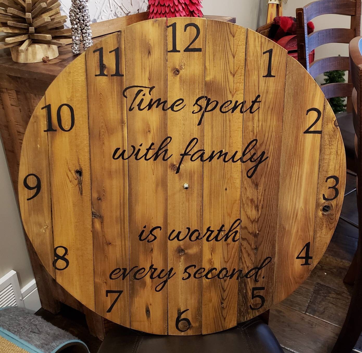 Family Quote Clock Wood Wall Clock Rustic Wood Clock - Etsy