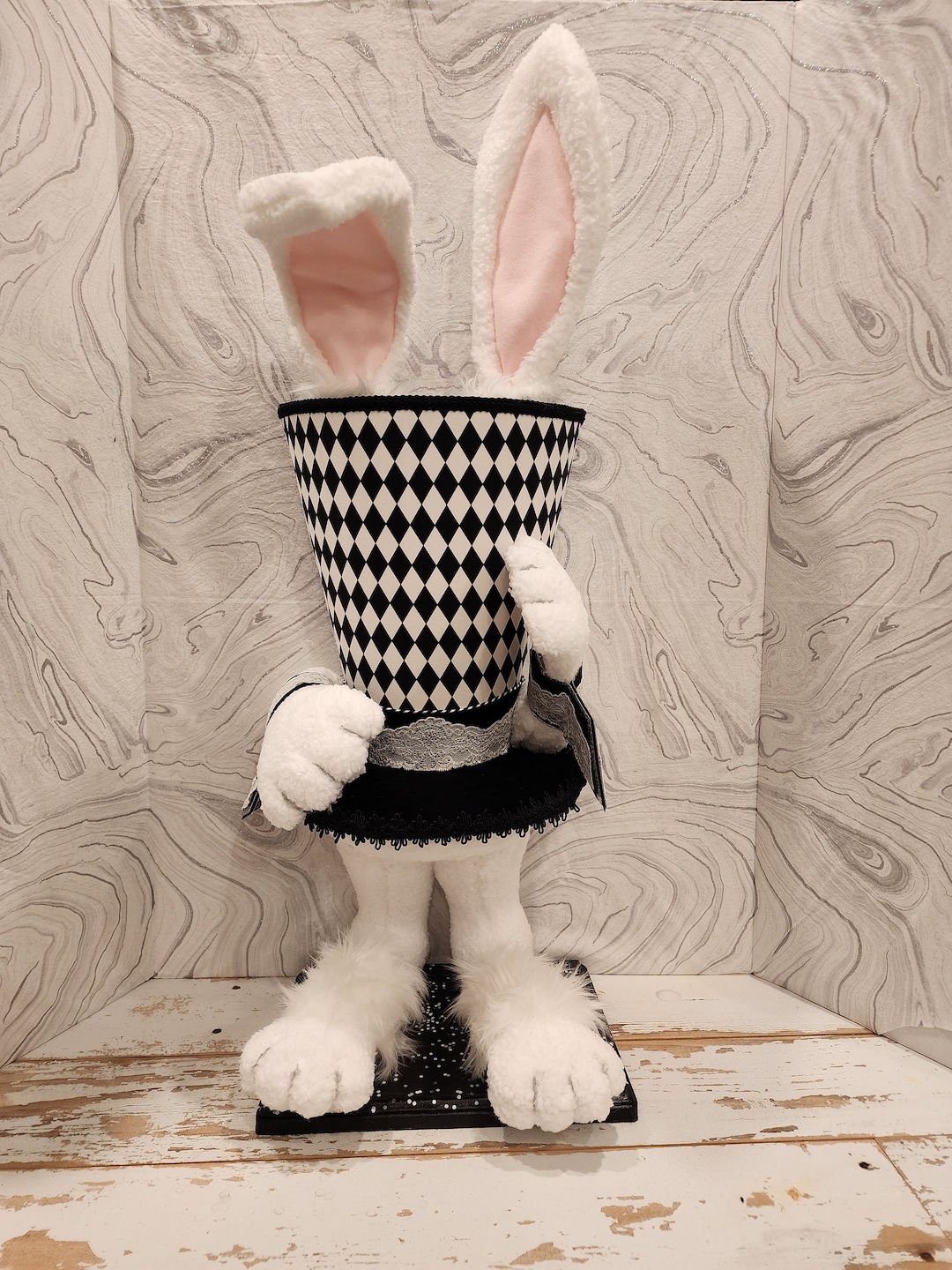 Easter Bunny Stand, Bunny Top Hat Doll, Stuffed Bunny, Easter Decor ...