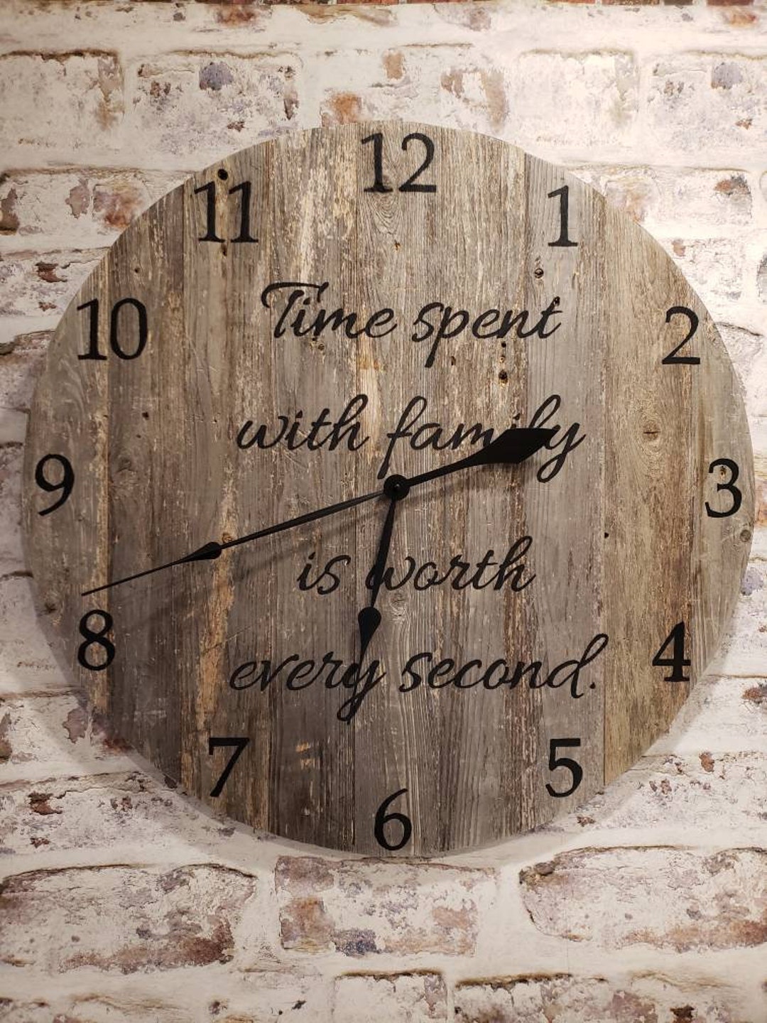 Family Quote Clock, Wood Wall Clock, Rustic Wood Clock, Reclaimed Wood ...