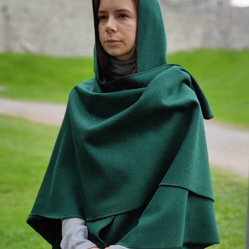Irish Woven Wool Hooded Ruana Cape Rectangle Cloak Wrap - Etsy