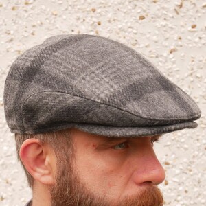 Traditional Irish Tweed Flat Cap - Grey/charcoal Tartan/plaid Check ...