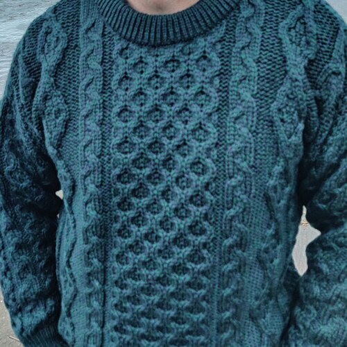 Traditional Aran Sweater 100% Pure New Wool Cream With - Etsy