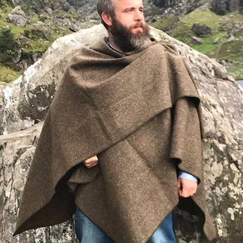 Irish Donegal Tweed Wool Ruana Wrap Cape Cloak Arisaid - Etsy