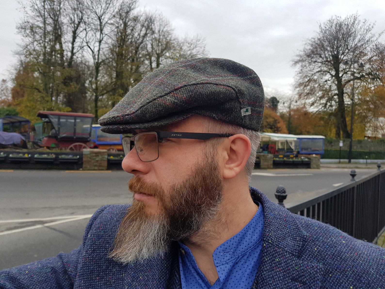 Traditional Irish Tweed Flat Cap Paddy Cap Green/red/blue | Etsy